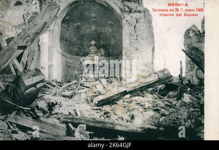 Aftermath of Earthquake and Fire at Messina, Sicily, Italy Stock Photo ...