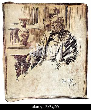 Brother Brushes' - Portrait drawing by Phil May of Leonard Raven-Hill ...