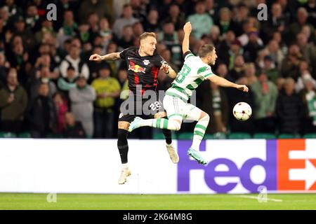 David Raum of RB Leipzig with ball in the match FC BAYERN MÜNCHEN - RB ...