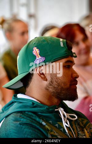 Darlington, UK. 11 Oct 2022. The Cook Islands men’s Rugby League World Cup team have arrived at ...