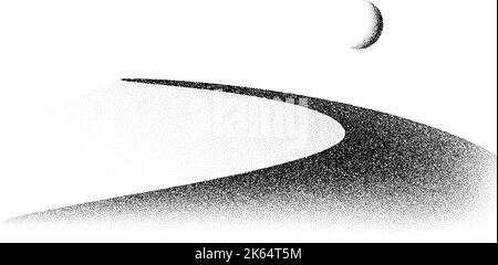Grain dune desert. Stipple eastern landscape and terrain background ...