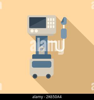 Respiratory machine icon flat vector. Medical patient. Care device ...