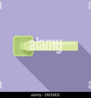 Silver door handle icon flat vector. Lock latch. Modern office isolated ...