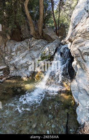 The base of Big Falls at Forest Falls in San Bernardino County ...