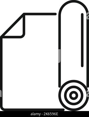 Yoga matt icon outline vector. Mat carpet. Gym pilates Stock Vector ...