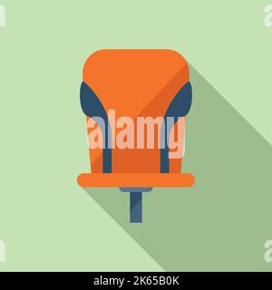 Family kid bike seat icon flat vector. Baby child. Ride cycle isolated ...