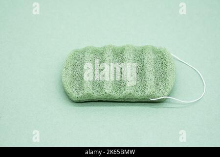 Konjac sponge natural body scrubber, monochrome image. Zero waste skin ...
