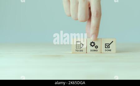 Work tracking concept; TO DO, DOING, DONE. Kanban board tools for ...