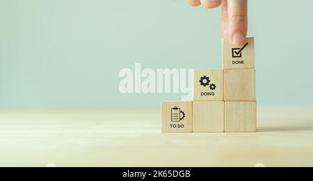 Work tracking concept; TO DO, DOING, DONE. Kanban board tools for effective team management ...