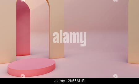 3D render, 3D representation, repodium, product stand. mock up on a ...