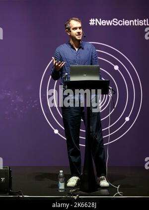 Dr Harry Cliff explaining how his work with the Large Hadron Collider ...