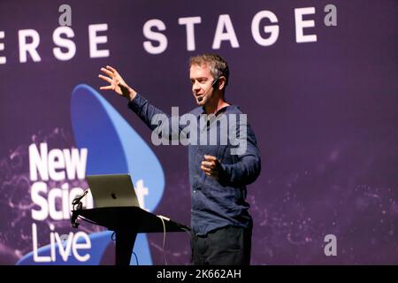 Dr Harry Cliff explaining how his work with the Large Hadron Collider ...