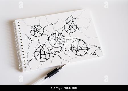 Hand drawn neurographic drawing. Neurographics is psychological method ...