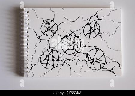 Hand drawn neurographic drawing. Neurographics is psychological method ...