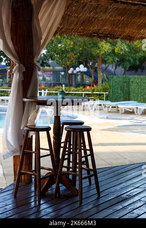 The swimming pool near outdoor restaurant at luxury hotel, Sharm el ...