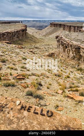 Gully in North Franks Canyon area, leading to Nine Mile Canyon, view ...