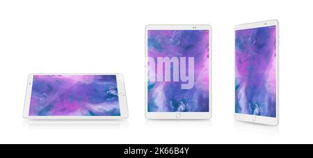 digital tablet gadget showcase color display set 3 Stock Photo - Alamy