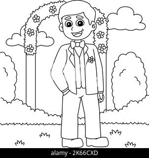 Wedding Reception Coloring Page for Kids Stock Vector Image & Art - Alamy