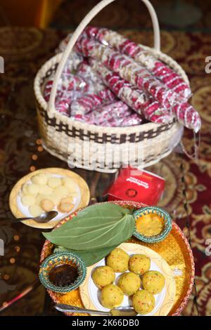 Traditional Mayoon ceremony at colorfully decorated venue in Karachi ...