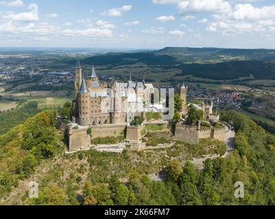 Burg Hohenzollern castle between Hechingen and Bisingen Germany, was ...