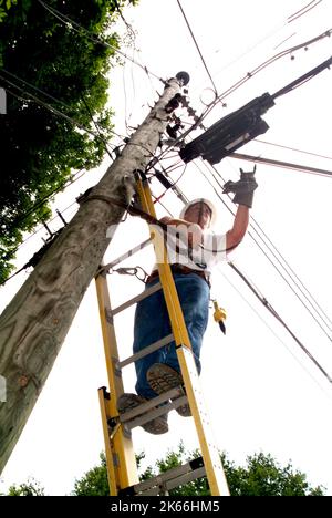 Line Installer and Repairer Stock Photo - Alamy