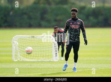 Arsenal's Bukayo Saka during a training session at the Sobha Realty ...