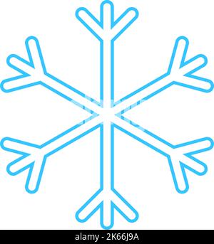 Simple snowflake made of blue lines. Festive decoration for New Year ...