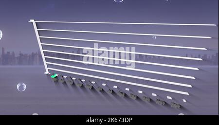 Image of graph over bubbles on violet background Stock Photo - Alamy