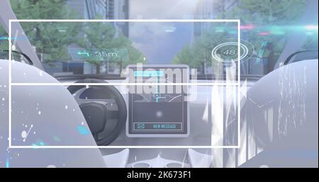 Image of financial graph over car interior Stock Photo - Alamy