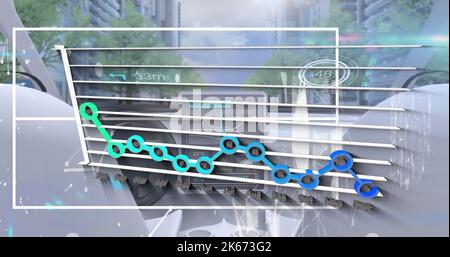 Image of financial graph over car interior Stock Photo - Alamy
