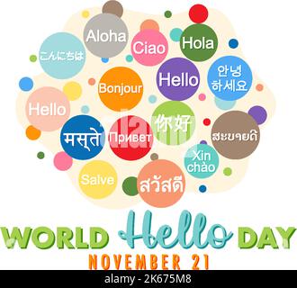 World hello day banner design illustration Stock Vector Image & Art - Alamy