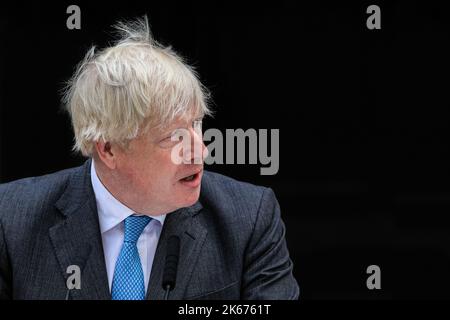 Boris Johnson MP, outgoing British Prime Minister during farewell ...