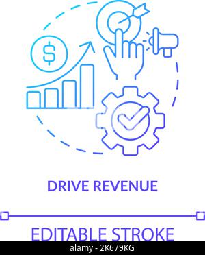 Revenue growth blue gradient concept icon Stock Vector Image & Art - Alamy
