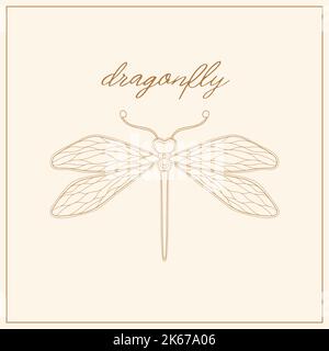 Art nouveau style dragonfly insect basic element. 1920-1930 years ...