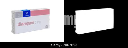 Box of Diazepam 5 mg. Diazepam is a medicine of the benzodiazepine ...