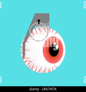 Bomb eyeball. Eye explosive projectile. Vector illustration Stock ...