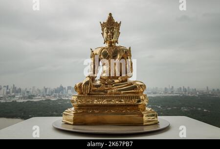 Figurine of Gold Brass Phra Phut Sik Khi Thotsaphon (First Buddha) buddha sculpture statue ...