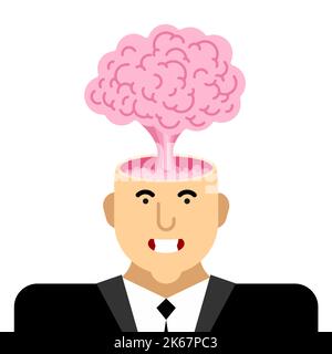 Explosion of brain in an open head. Vector illustration Stock Vector ...