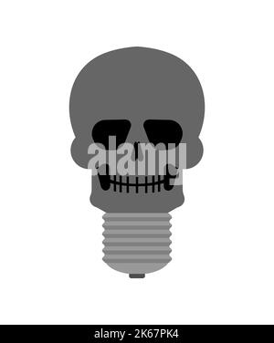 Skull light bulb dead idea. Vector illustration Stock Vector Image ...