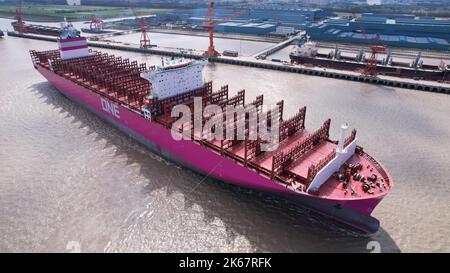 SUZHOU, CHINA - OCTOBER 12, 2022 - The "ONE FREEDOM" container ship ...