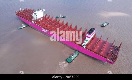 SUZHOU, CHINA - OCTOBER 12, 2022 - The "ONE FREEDOM" container ship ...