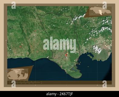 Clarendon, parish of Jamaica. Low resolution satellite map Stock Photo ...