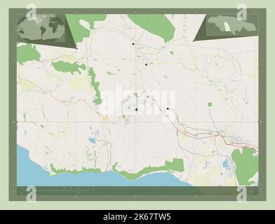 Manchester, parish of Jamaica. Open Street Map. Locations and names of ...