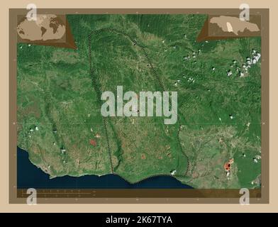 Manchester, parish of Jamaica. Low resolution satellite map Stock Photo ...