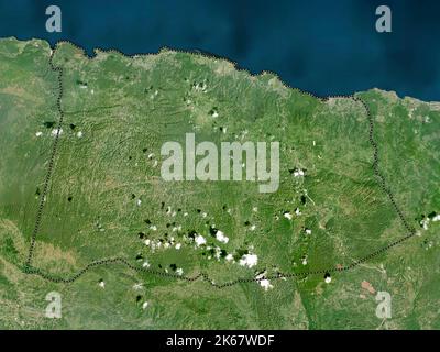 Saint Ann, parish of Jamaica. High resolution satellite map. Locations ...
