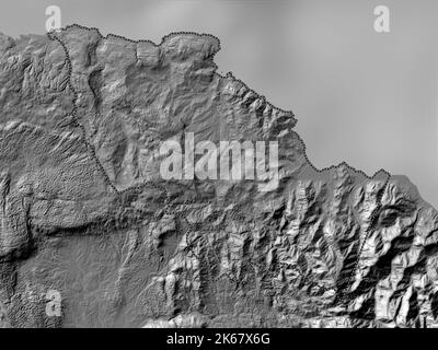 Saint Mary, parish of Jamaica. Elevation map colored in wiki style with ...