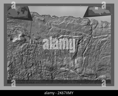 Trelawny, parish of Jamaica. Elevation map colored in wiki style with ...