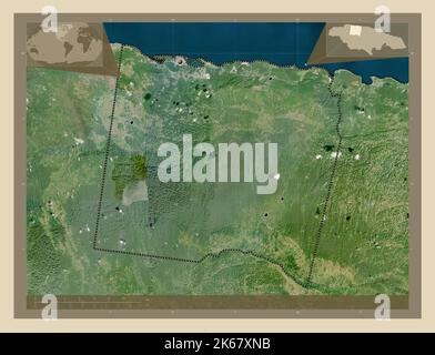 Trelawny, parish of Jamaica. High resolution satellite map. Corner ...