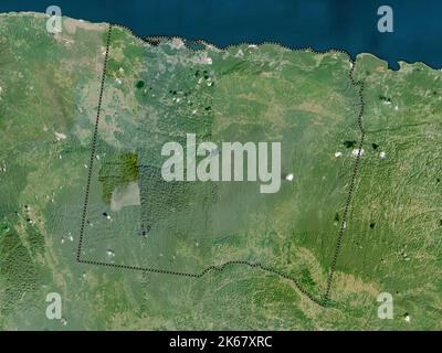 Trelawny, parish of Jamaica. High resolution satellite map. Locations ...
