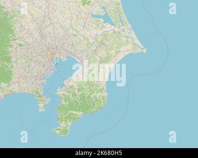 Chiba, prefecture of Japan. Open Street Map. Locations and names of ...